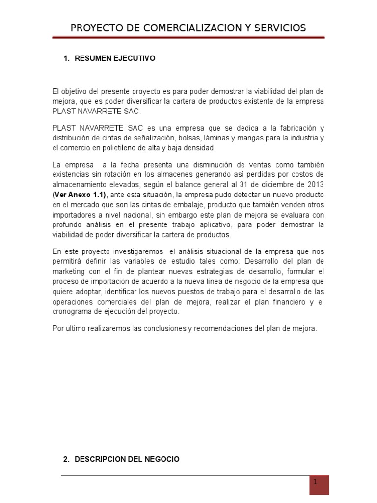 Trabajo Final - Plast Navarrete | PDF | Distribución (comercial ...