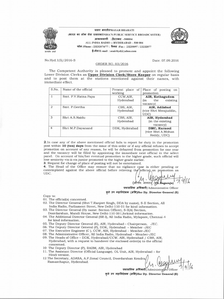 Promotion Order LDC To Udc | PDF