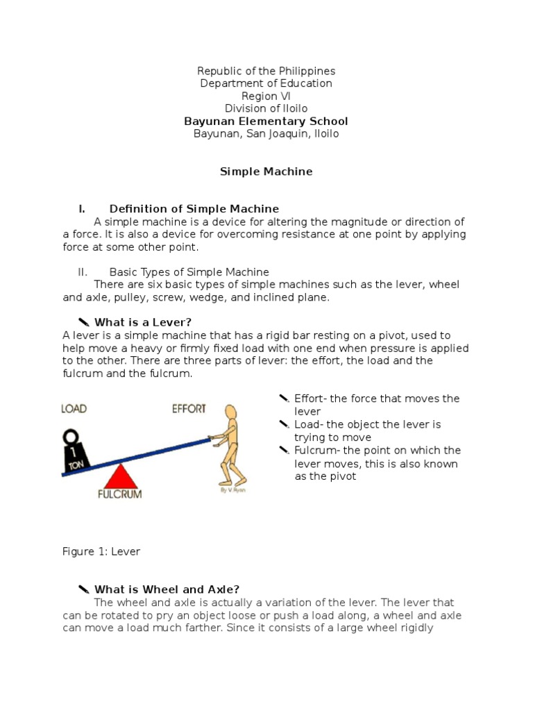 Handouts of Simple Machine | PDF | Lever | Axle