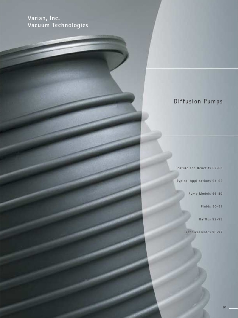 Varian, Inc. Vacuum Technologies: Diffusion Pumps | PDF