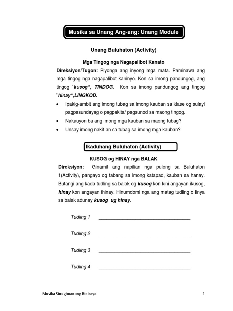 4 Music. Activity Sheets PDF | PDF
