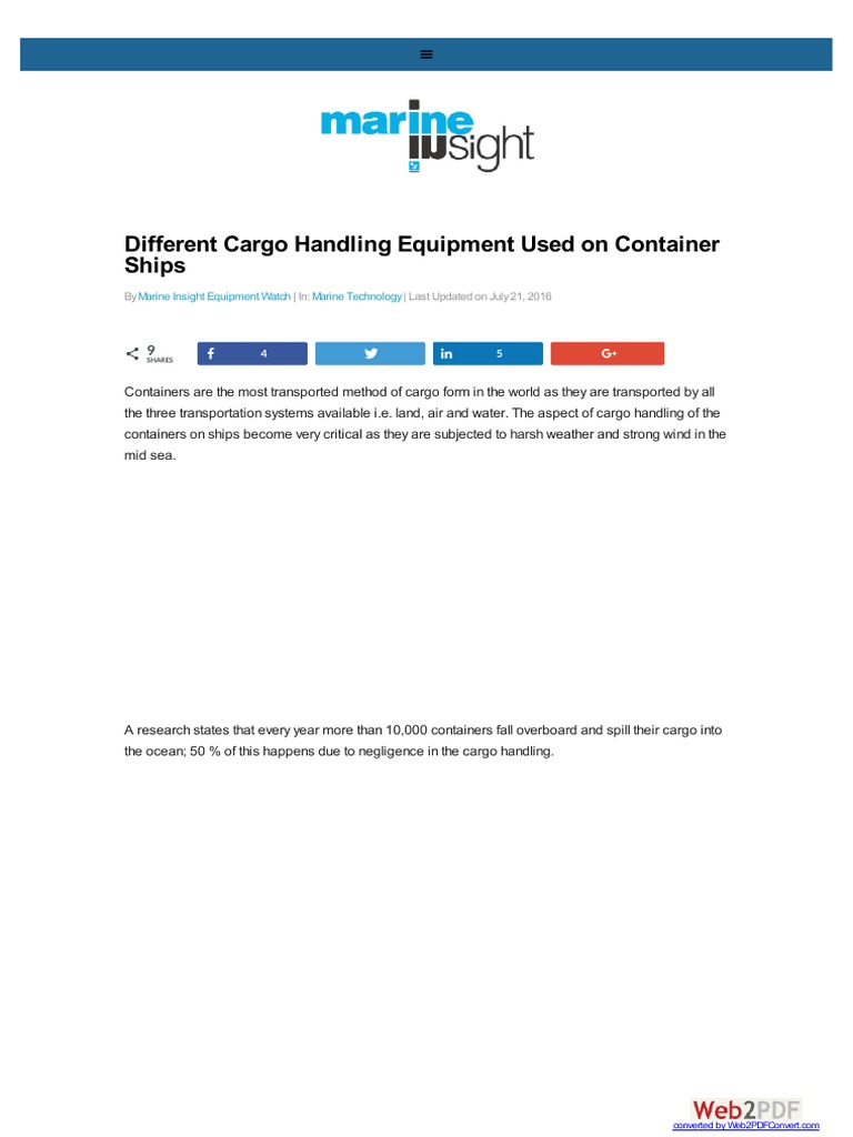 Container Ship Note | PDF | Ships | Cargo