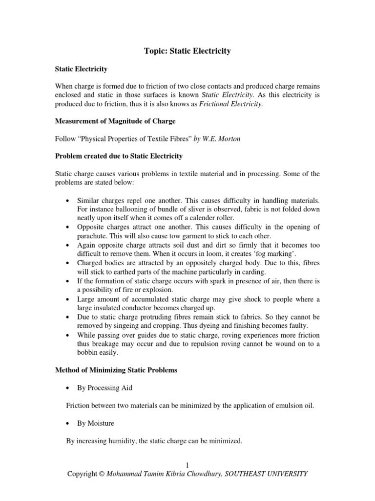 Static Electricity | PDF