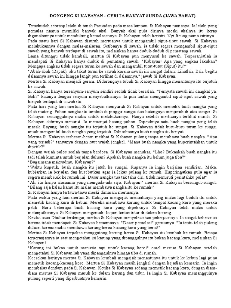 Cerita Si Kabayan | PDF