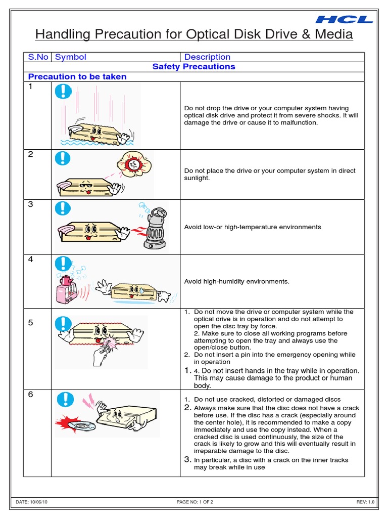 Handling Precaution For Optical Disk Drive & Media | PDF | Disk Storage ...