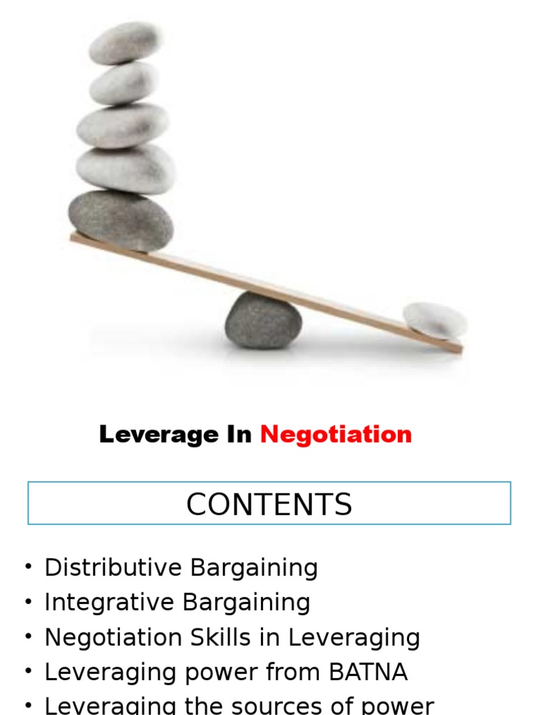Leverage in Negotiation | PDF | Bargaining | Negotiation