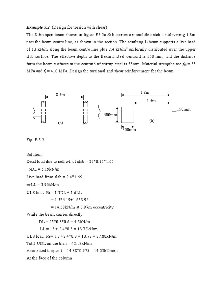 Example Torsion | PDF | Beam (Structure) | Engineering