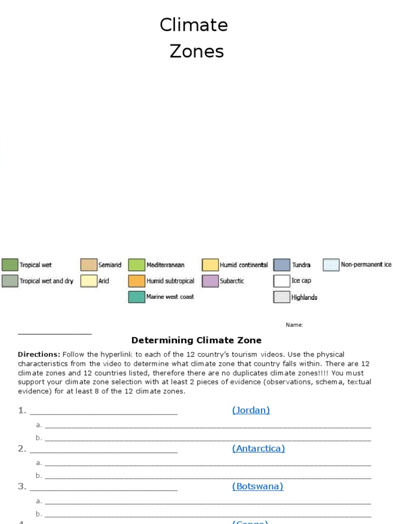 Climate Zones: Name | PDF