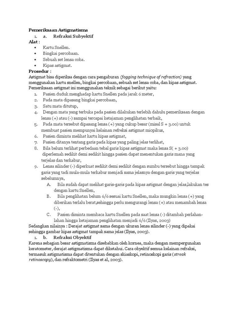Pemeriksaan Astigmatisma | PDF | Sains & Matematika | Metode & Bahan Ajar