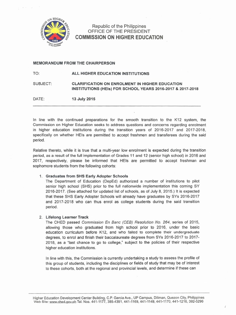CHED Memo.pdf | Family And Consumer Science | Metro Manila