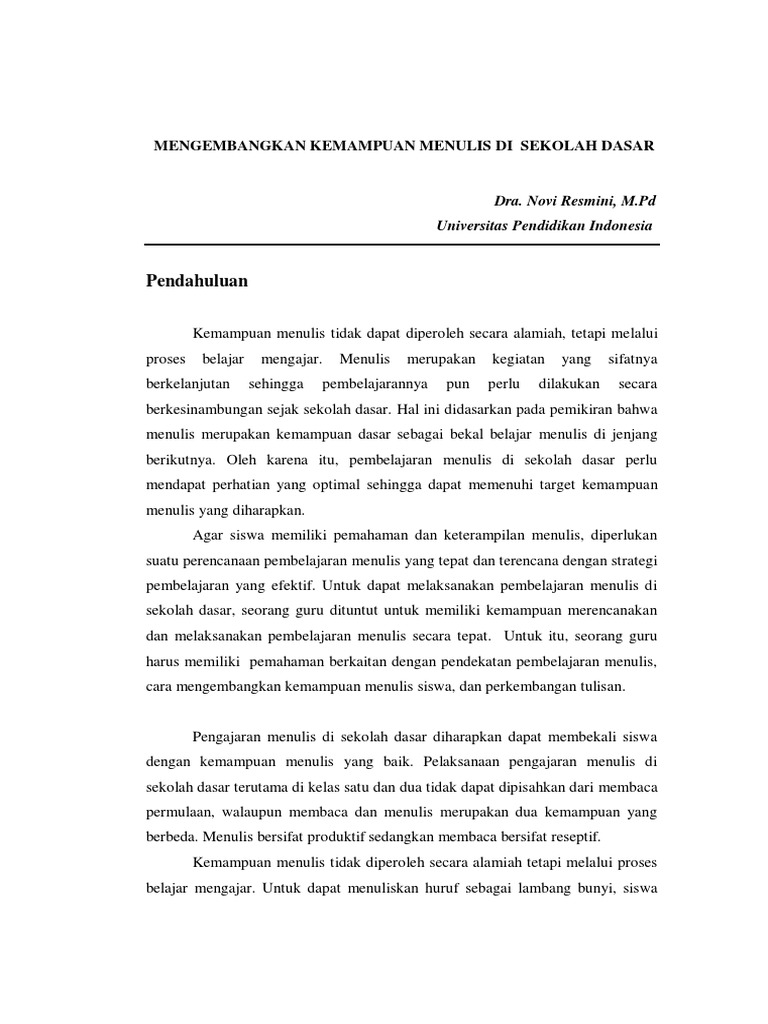 Kemampuan Menulis Di SD | PDF