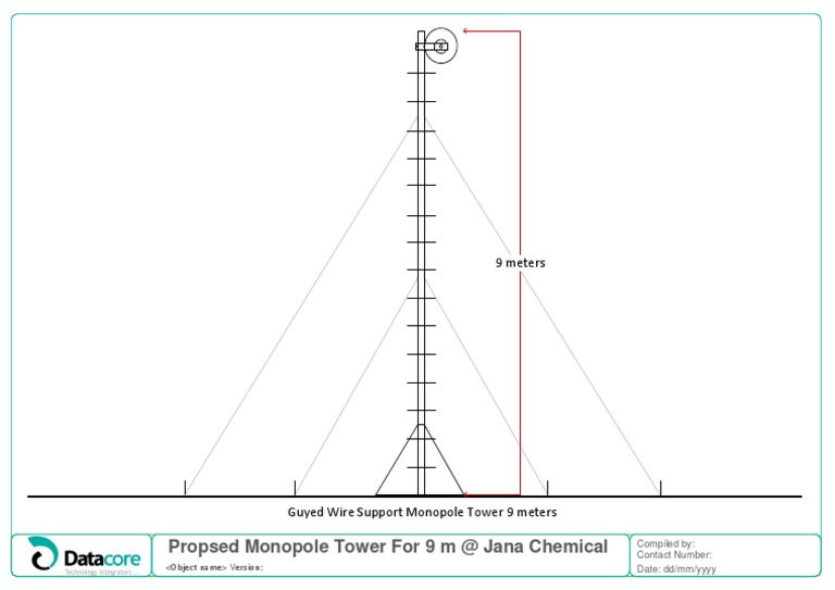 9m Guyed Wire Monopole Tower Design | PDF