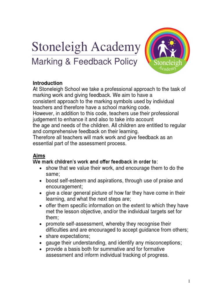 Marking Policy | PDF | Educational Assessment | Learning