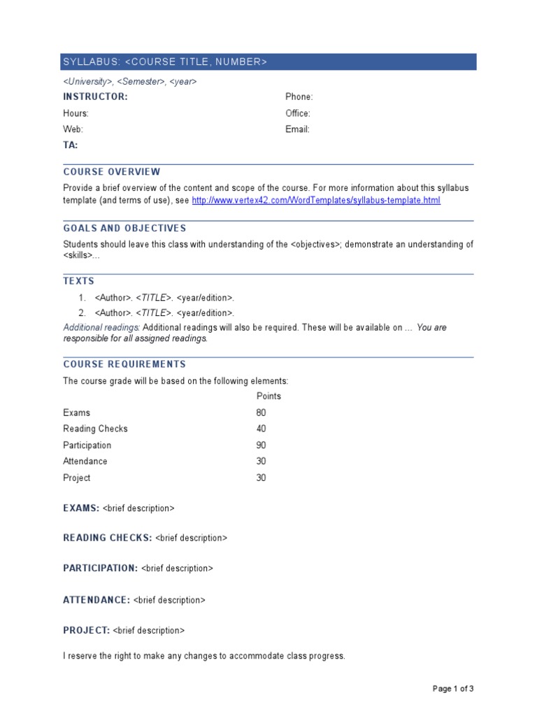 Syllabus: : Instructor | PDF