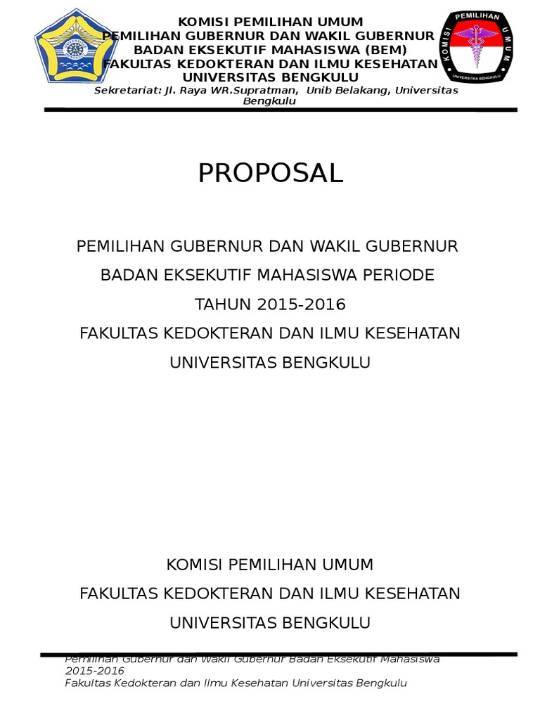 Proposal Komisi Pemilihan Umum KPU BEM F | PDF