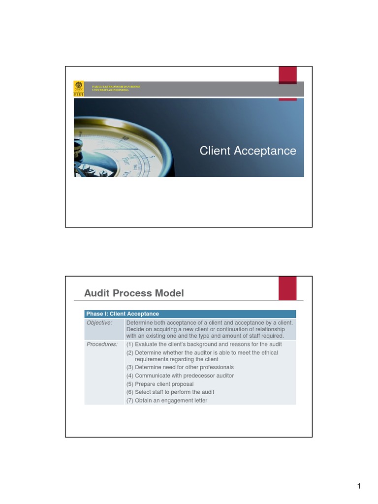 Client Acceptance in Audit Process | PDF | Financial Audit | Audit