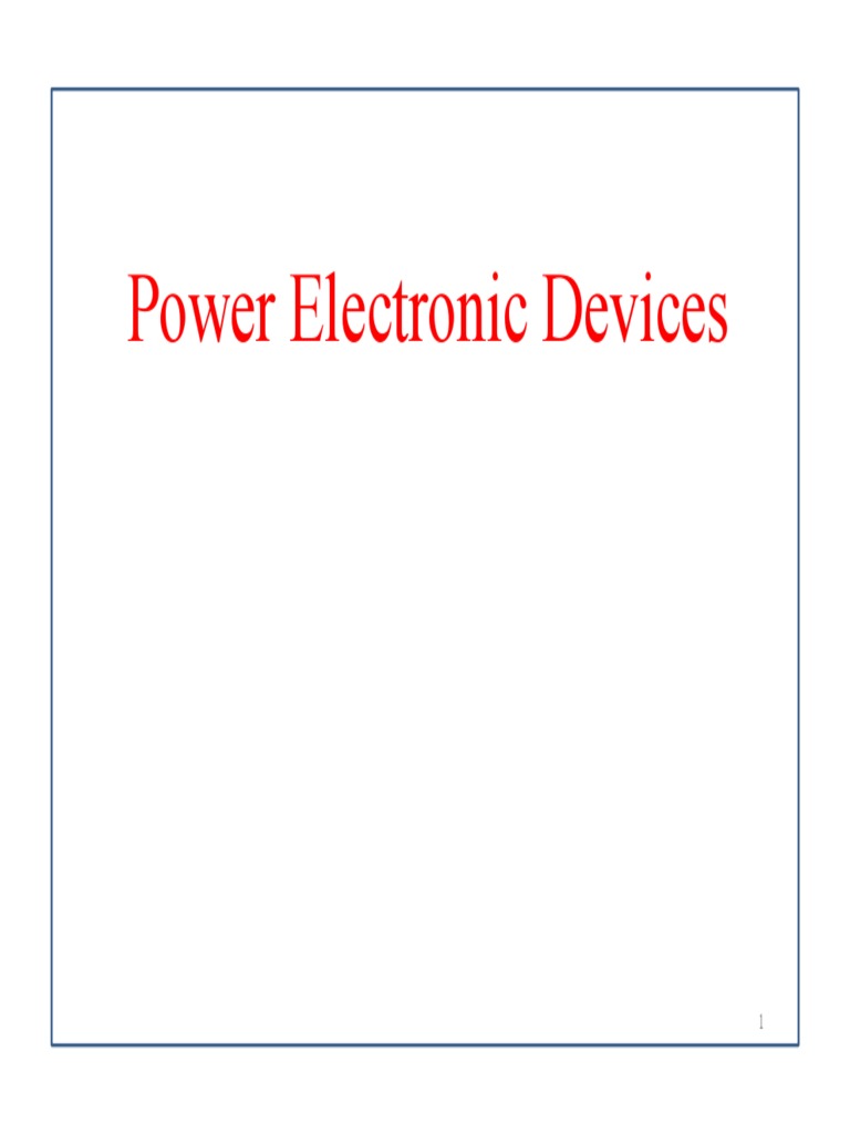 Power Electronic Devices | PDF | Diode | Field Effect Transistor