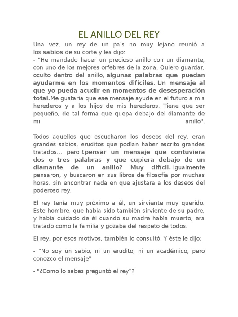 El Anillo Del Rey | PDF