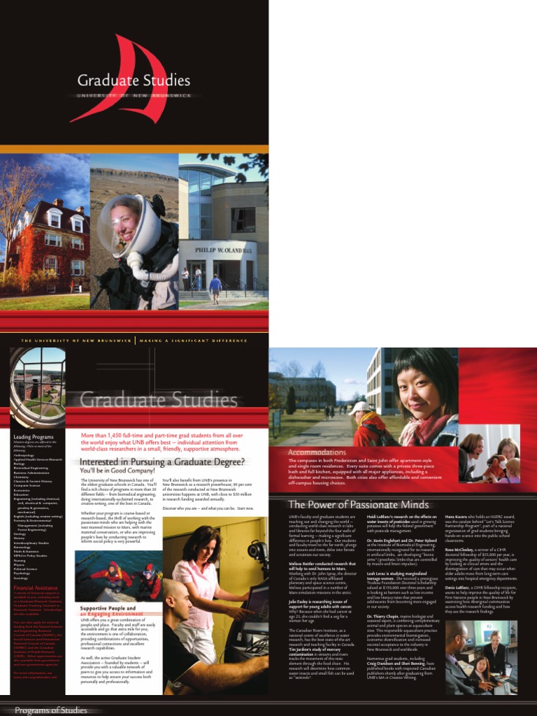UNB Graduate Studies Brochure | PDF | Postgraduate Education | Thesis