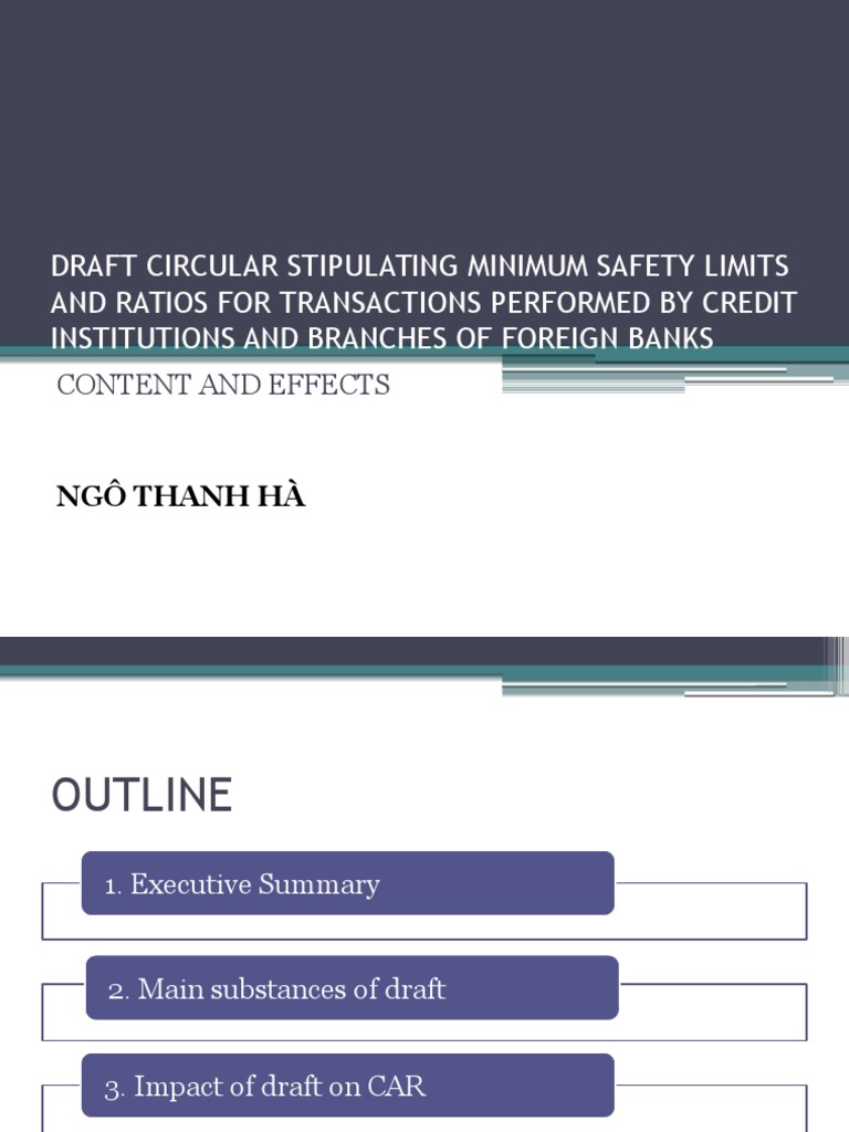 Draft Circular Stipulating Minimum Safety Limits and Ratios | PDF ...