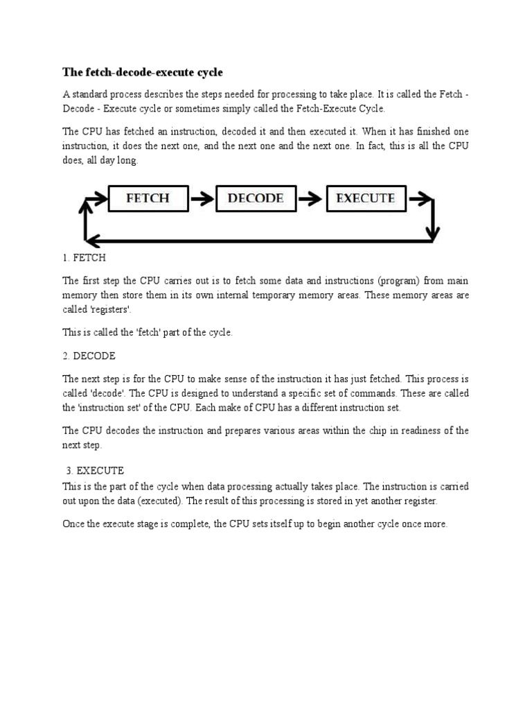 The Fetch-Decode-Execute Cycle | PDF