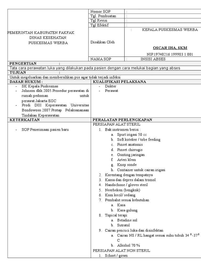 Sop Insisi Abses | PDF