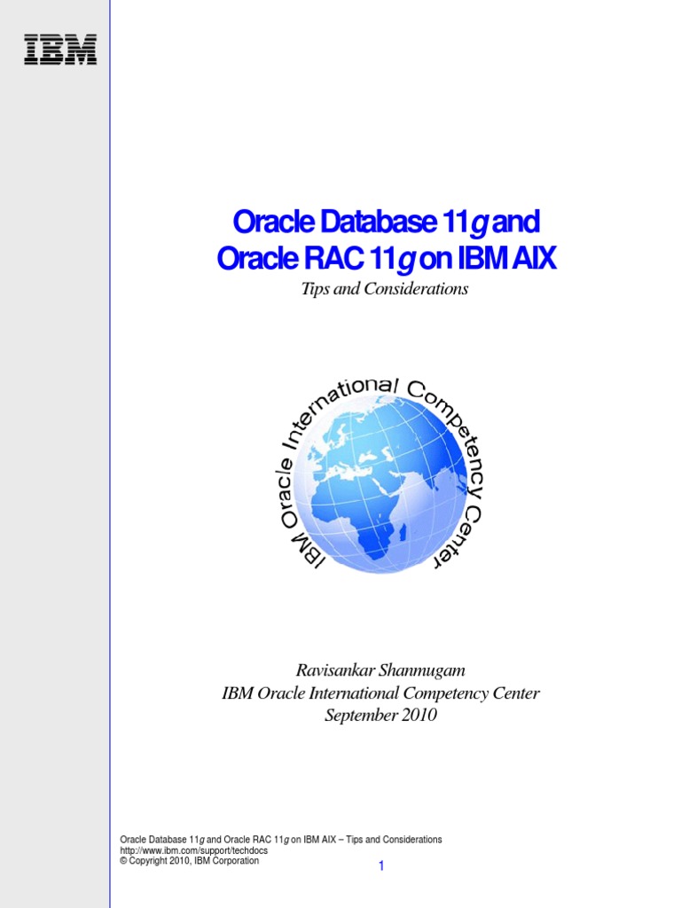 Oracle Database 11g and Oracle RAC 11g On IBM AIX | PDF