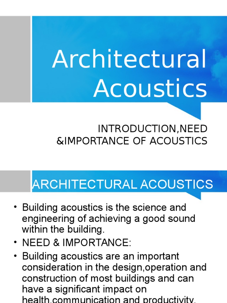 Importance of Architectural Acoustics | PDF | Waves | Applied And ...