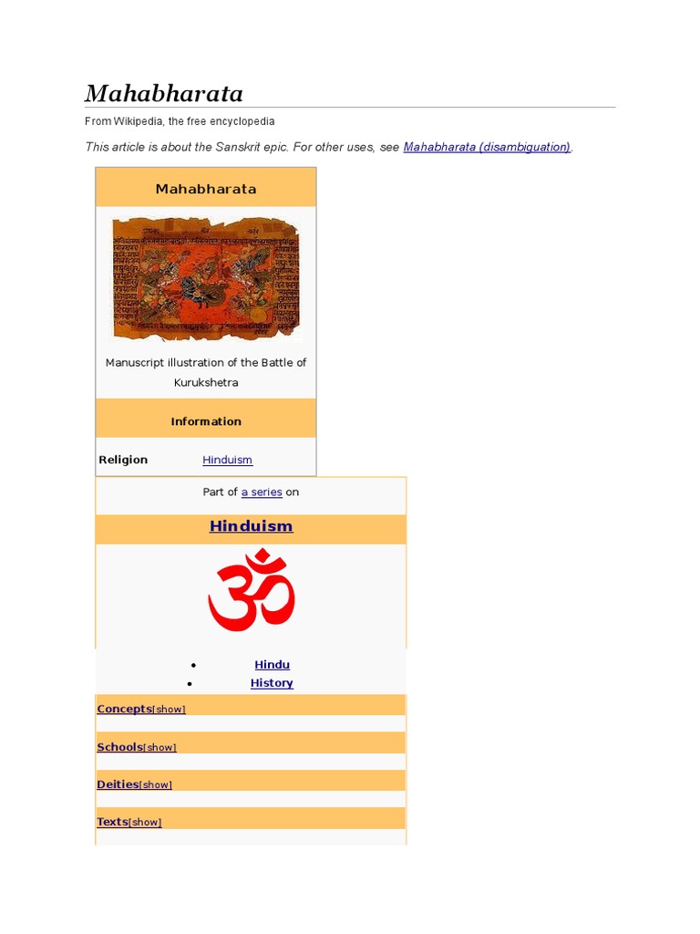 Numerology | PDF | Mahabharata | Hindu Literature