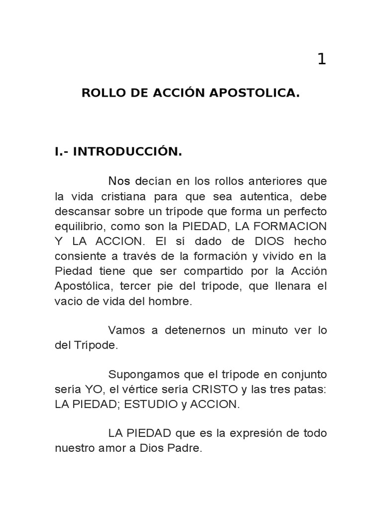 Rollo de Acción Apostolica | PDF | Cristo (título) | Jesús