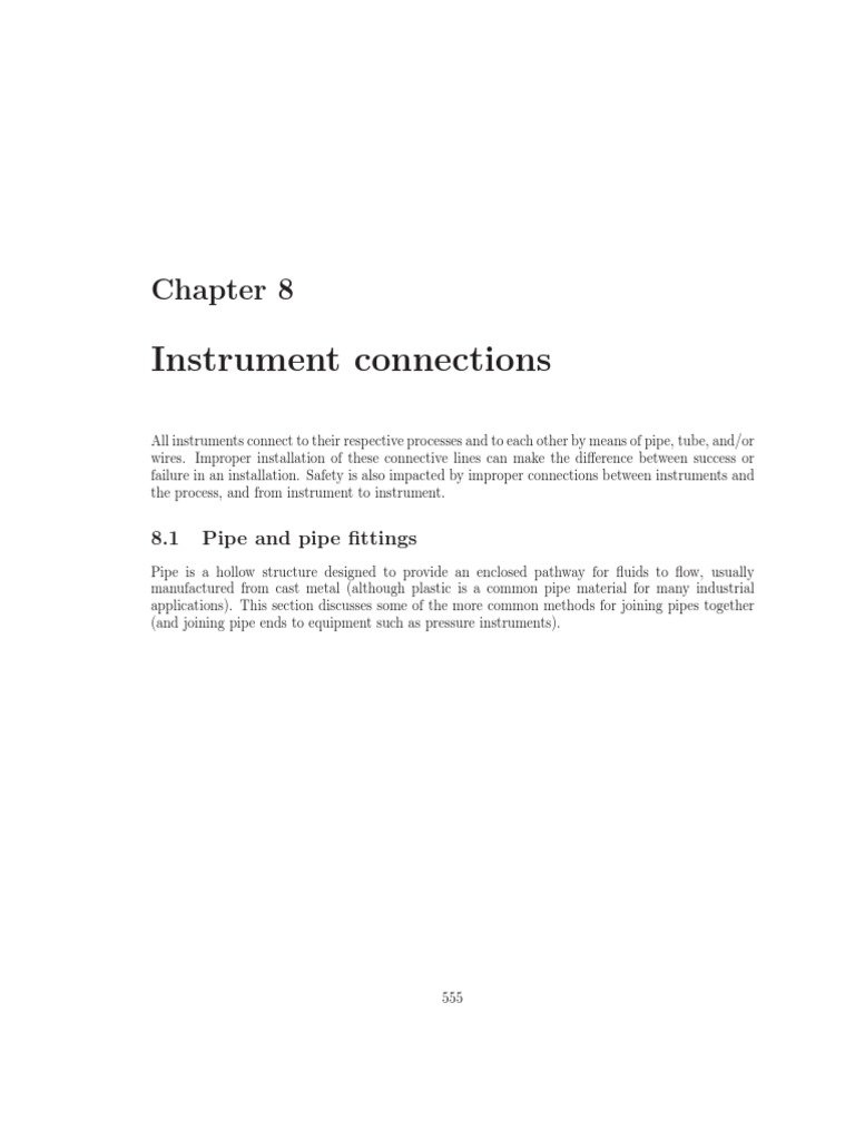 Instrument Connections: 8.1 Pipe and Pipe Fittings | PDF | Technology ...