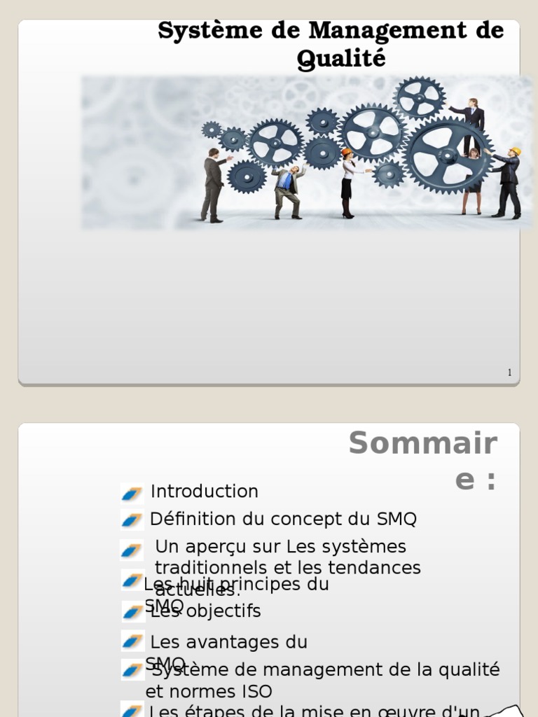 Présentation SMQ | PDF | Management de la qualité | Évaluation