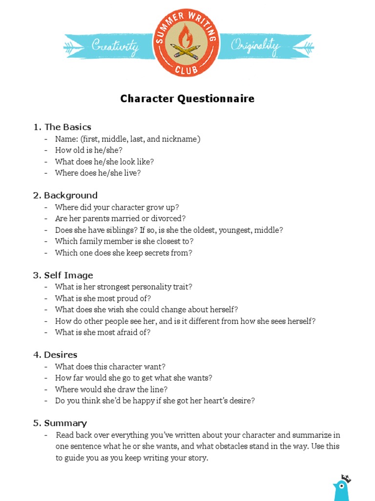 Character Questionnaire | PDF | Wellness