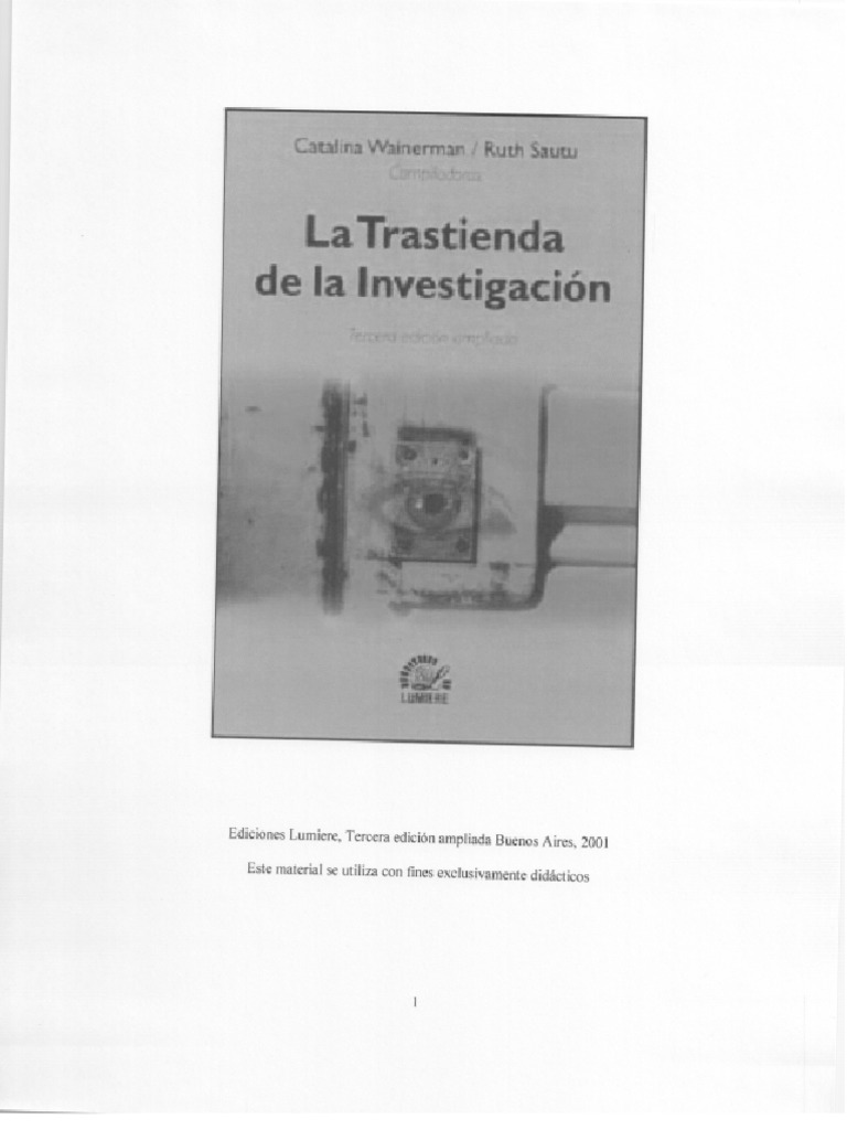 Sautu, Ruth, Acerca de Lo Que Es y No Es Investigación Científica en ...