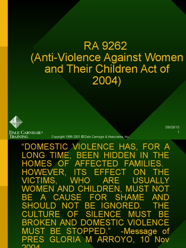 RA 9262 (Anti-Violence Against Women and Their Children Act of 2004 ...
