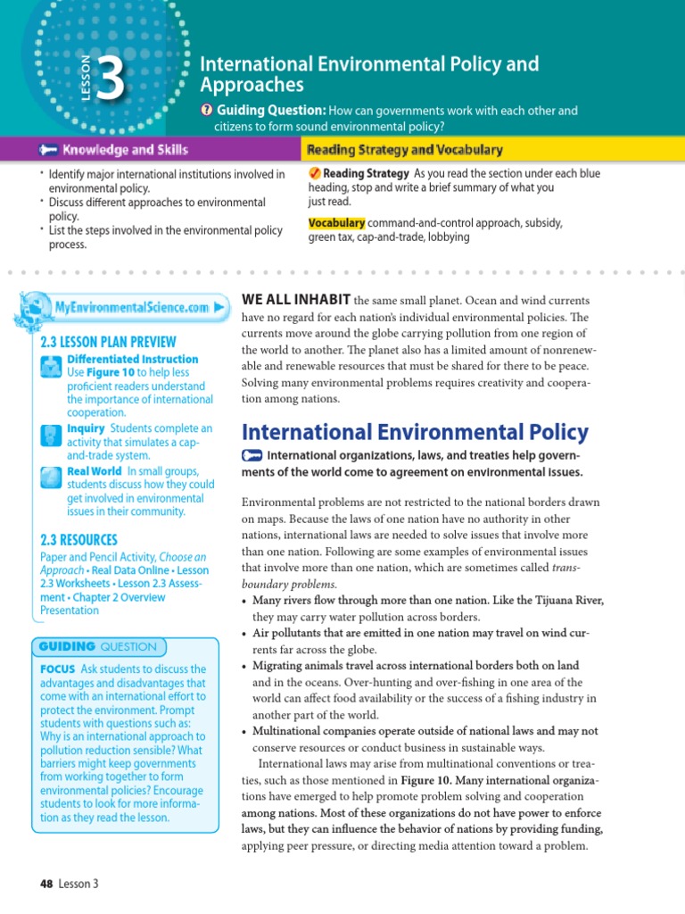 International Environmental Policy Overview | PDF | Emissions Trading ...