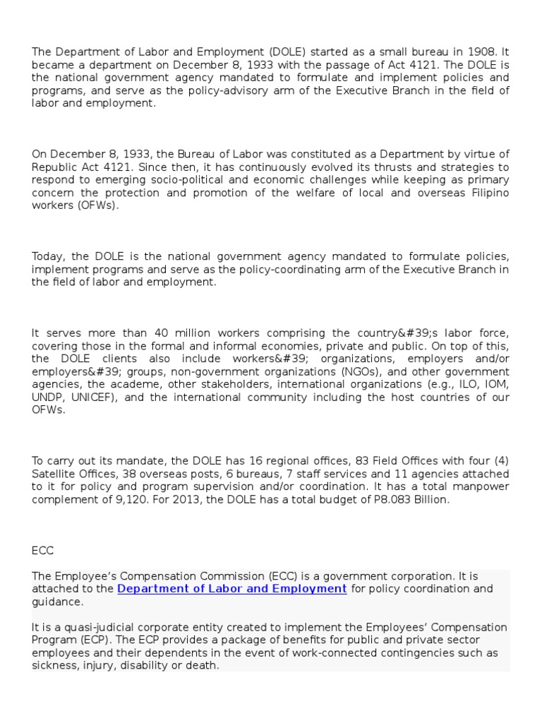 DOLE and Attached Agencies | Occupational Safety And Health | Mediation