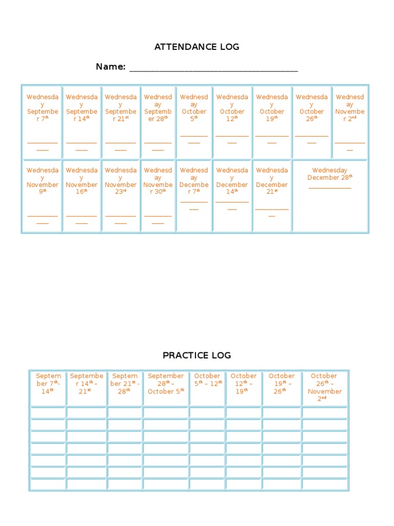 Attendance Log - Resource For Teachers | PDF