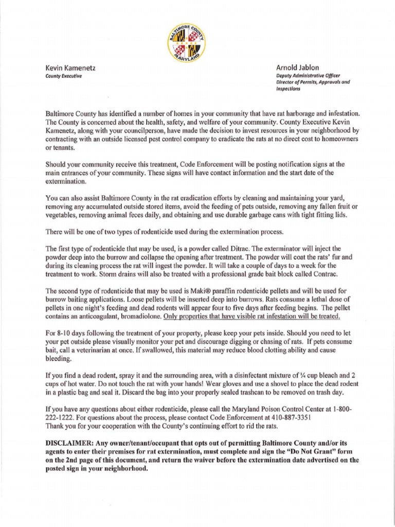 Extermination Letter | PDF | Pest Control | Wellness