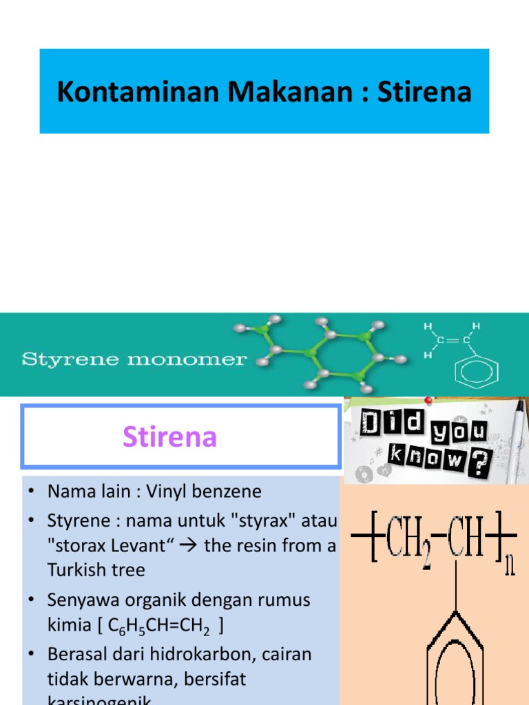 Kontaminasi Kimia Stirena PDF | PDF
