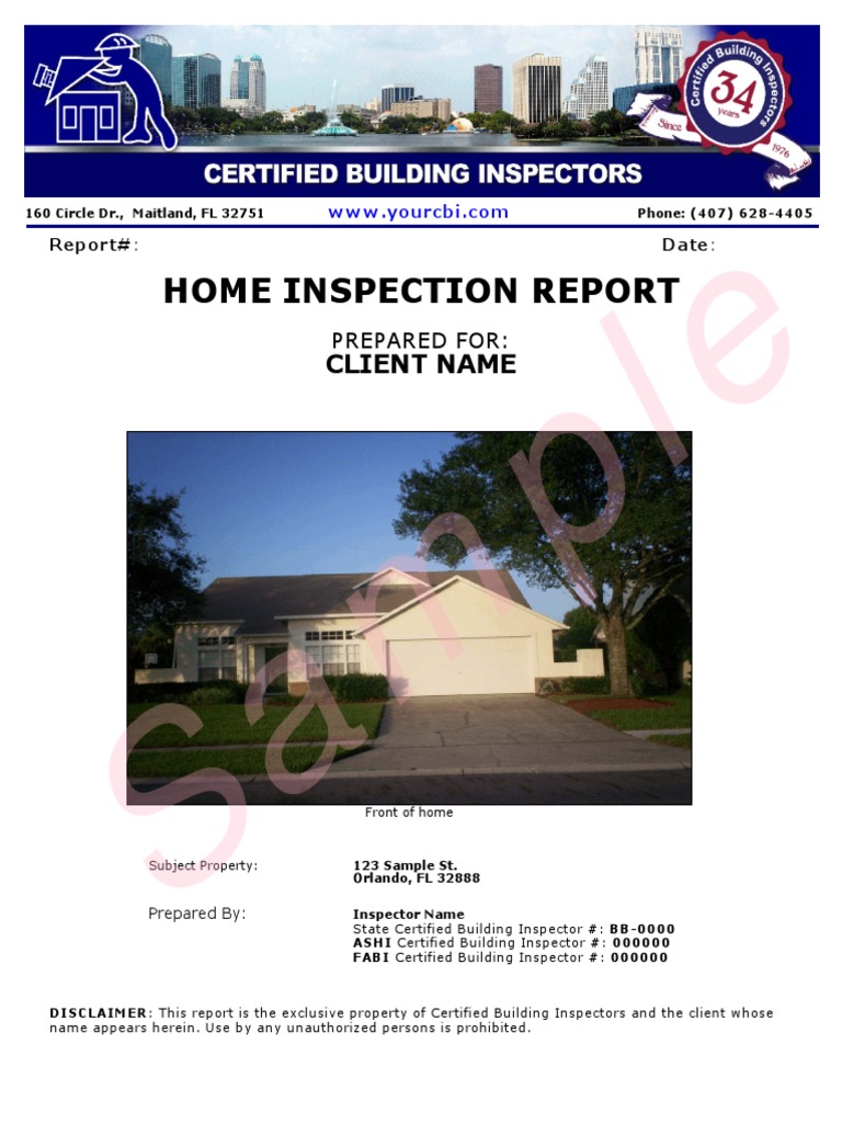 Inspection Report Template | Building Materials | Building | Free 30 ...