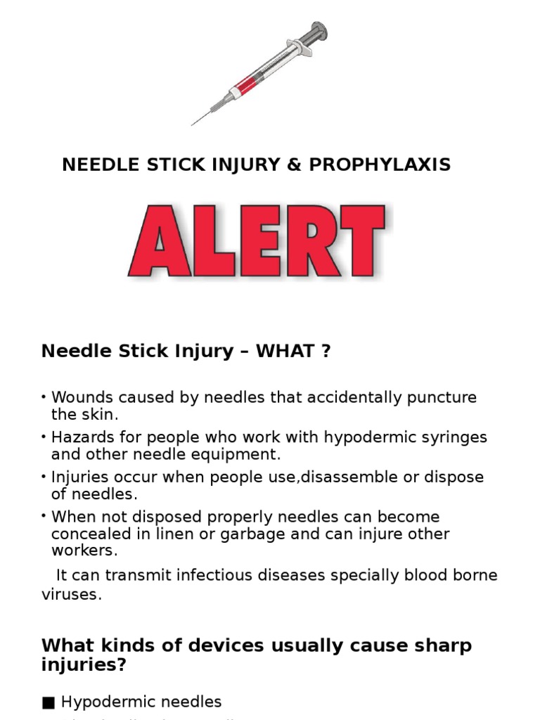 Needle Stick Injury & Prophylaxis | PDF