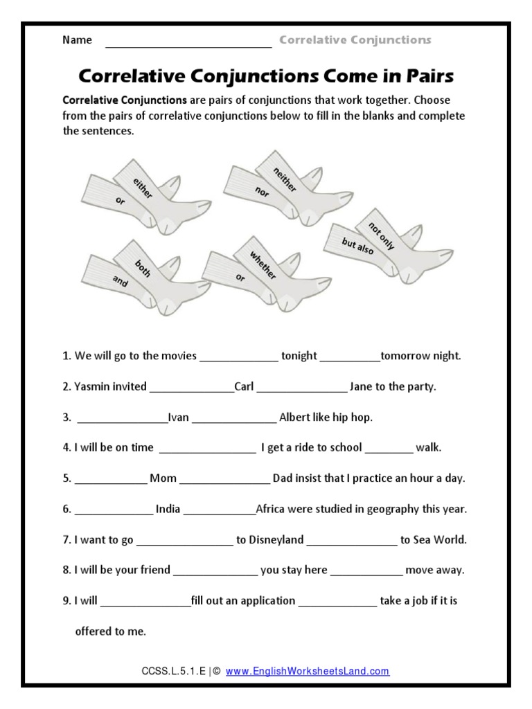 Correlative Conjunctions Come in Pairs PDF | PDF