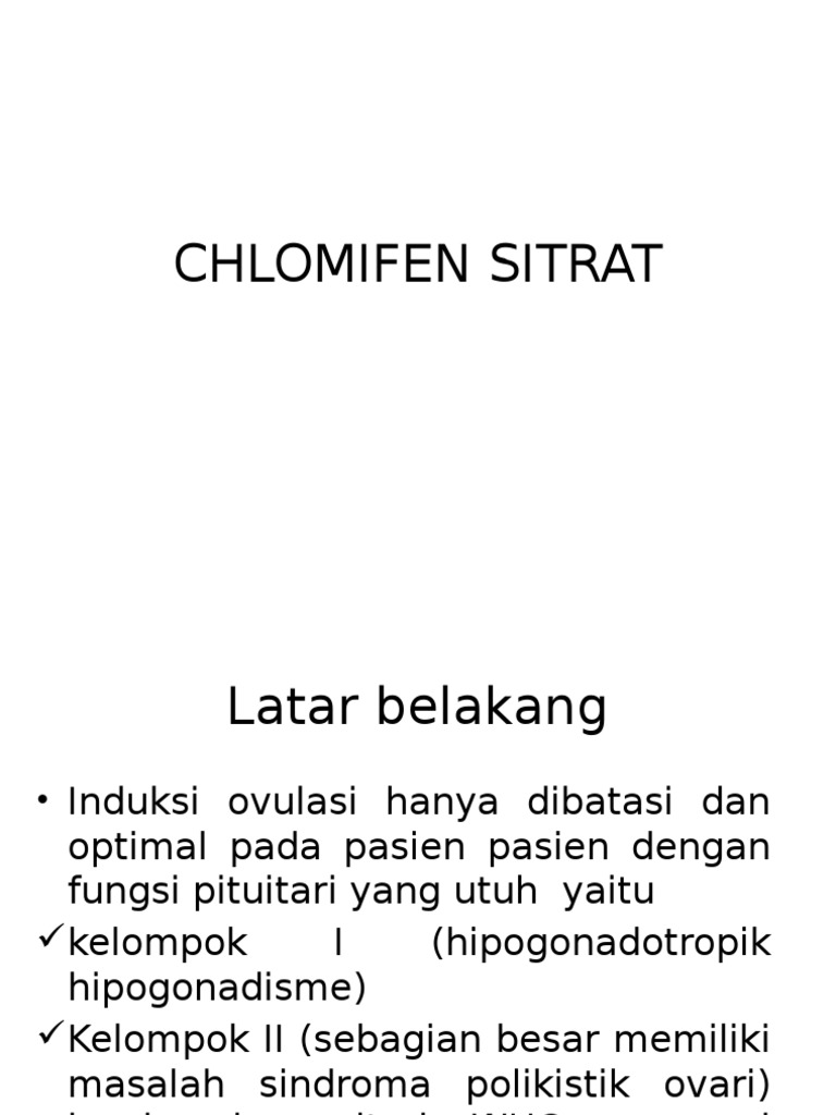 Chlomifen Sitrat | PDF | Kesehatan Holistik
