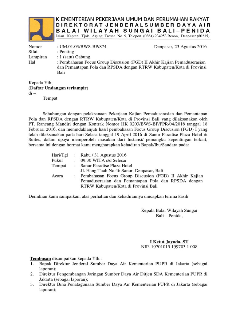 Surat Undangan FGD 2 POLA | PDF