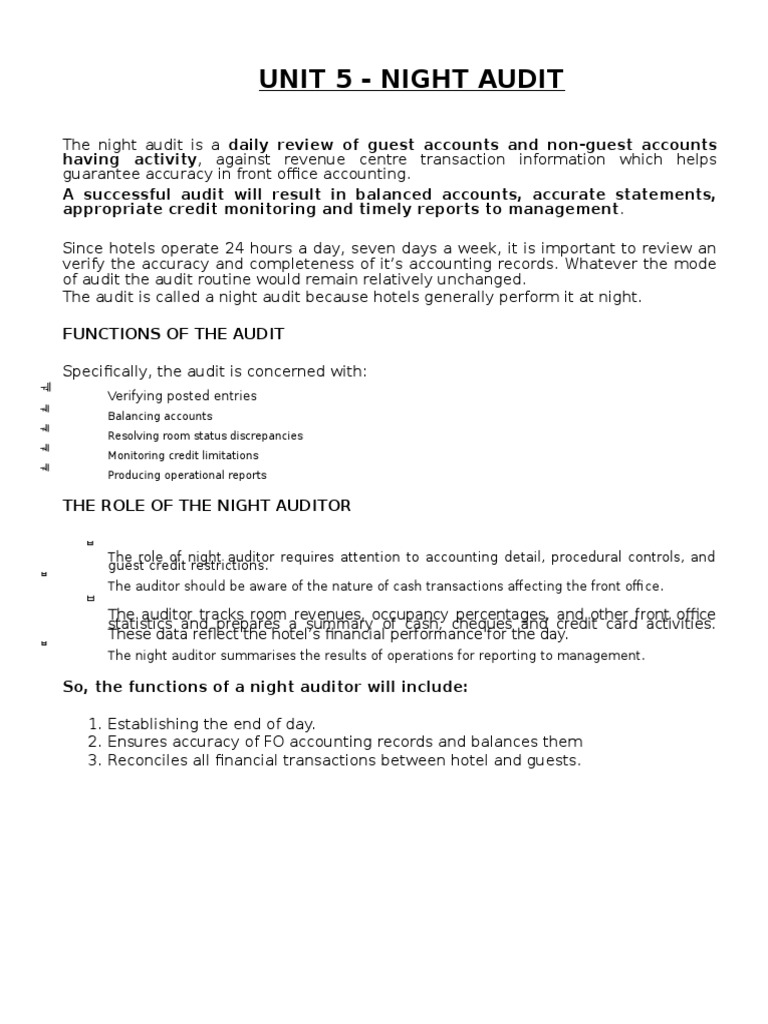Night Audit | PDF | Credit Card | Services (Economics)