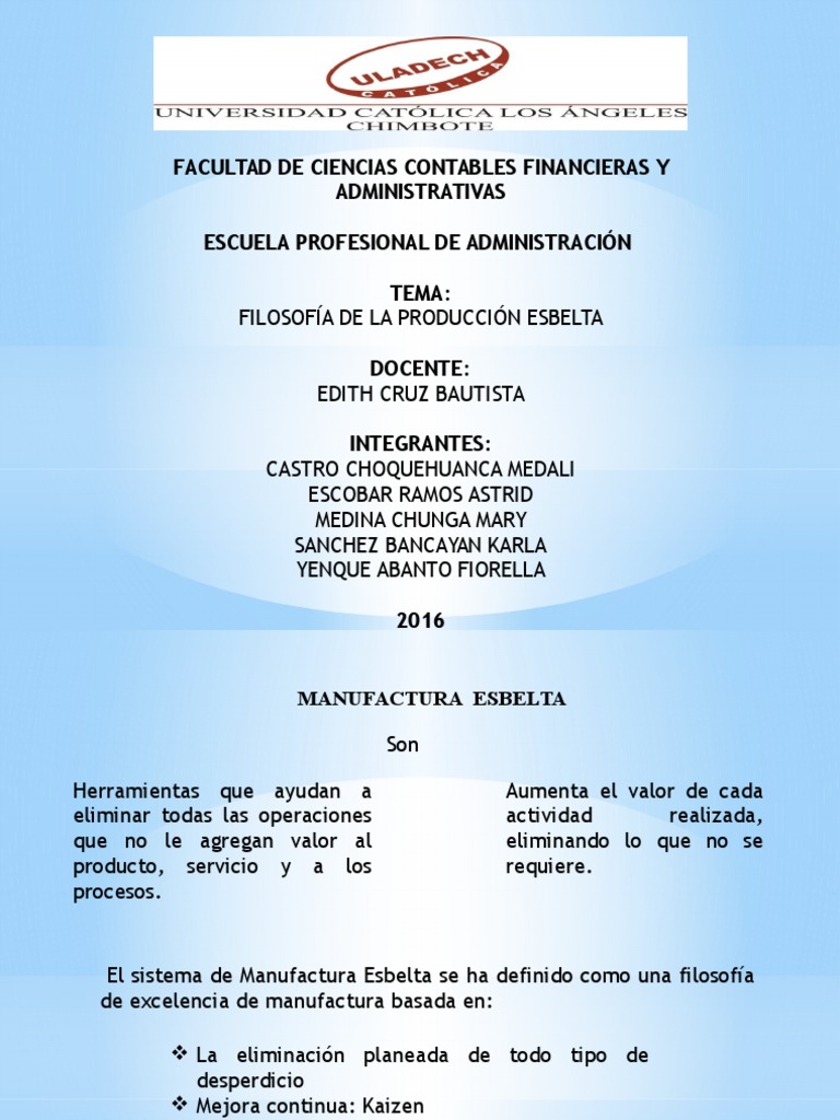 Produccion Esbelta | PDF | Lean Manufacturing | Producción y fabricación