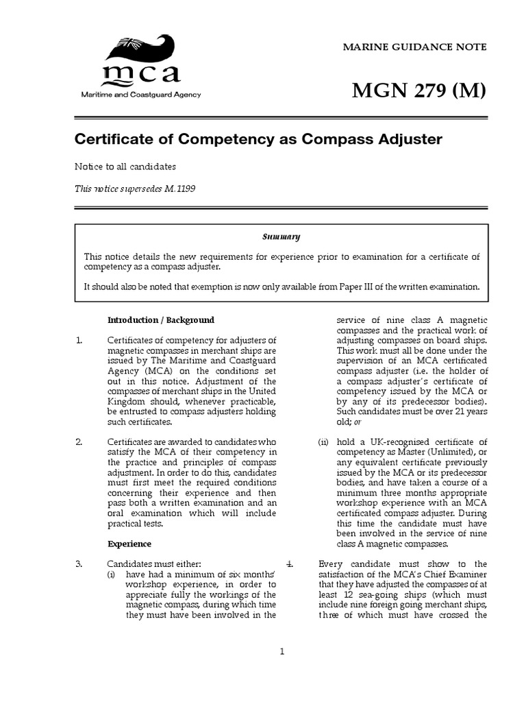 Compass Adjuster Mgn279 | PDF | Compass | Water Transport