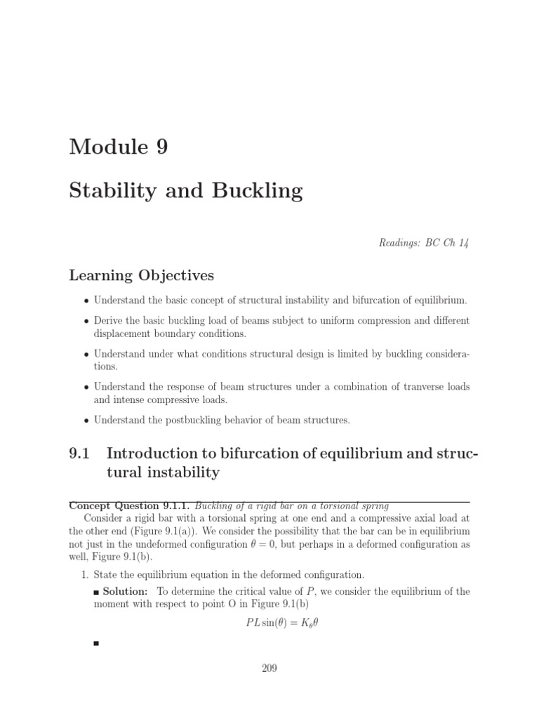 Stability & Buckling Module 9 | PDF | Buckling | Beam (Structure)