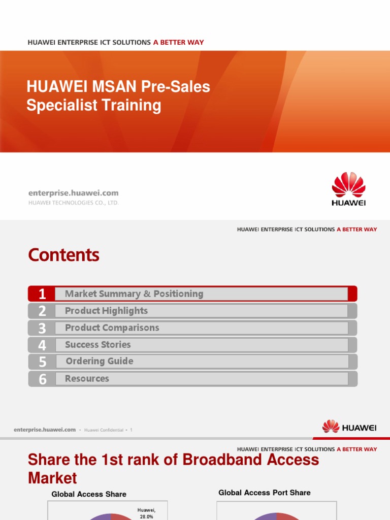 02-HUAWEI MSAN Pre-Sales Specialist Training V1.0 | PDF